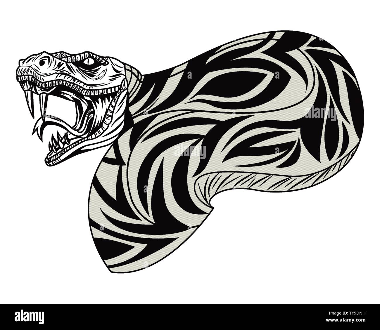 half snake drawn in black and white icon Stock Vector Image & Art - Alamy