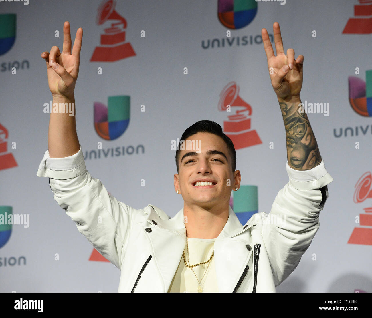 Singer Maluma appears backstage at the Latin Grammy Awards at the ...