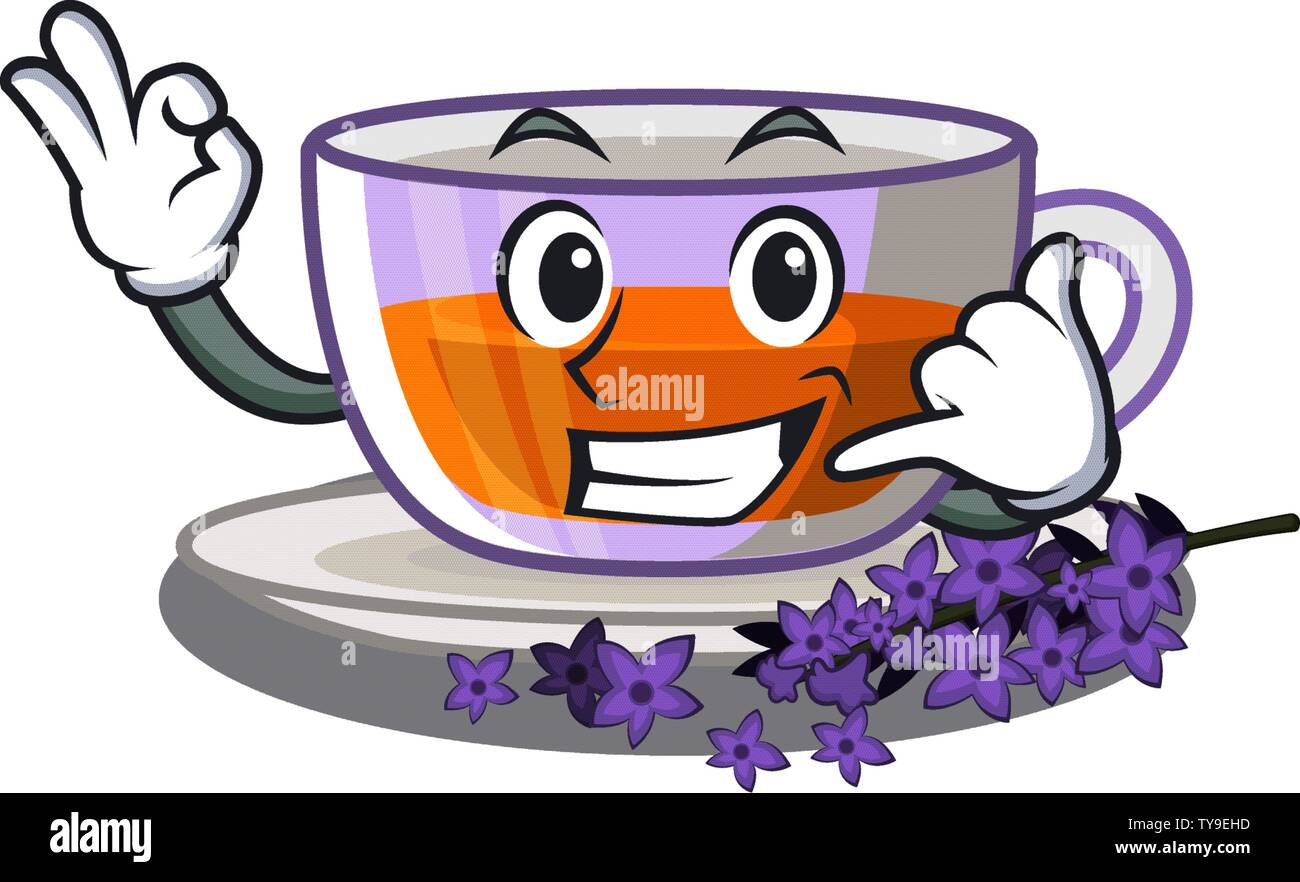 Call me levender tea is poured cartoon bottle Stock Vector Image & Art ...