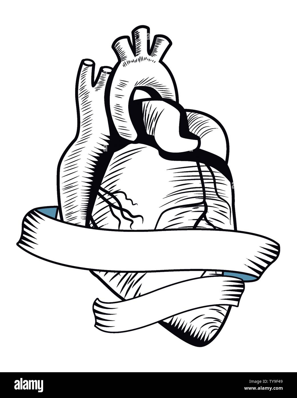 Hand Holding Human Heart Tattoo