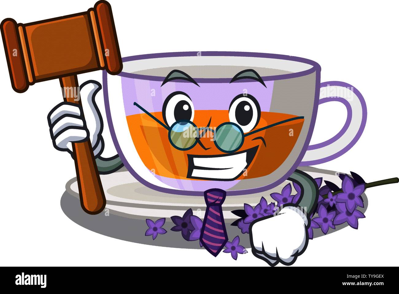 Judge levender tea is poured cartoon bottle Stock Vector Image & Art ...