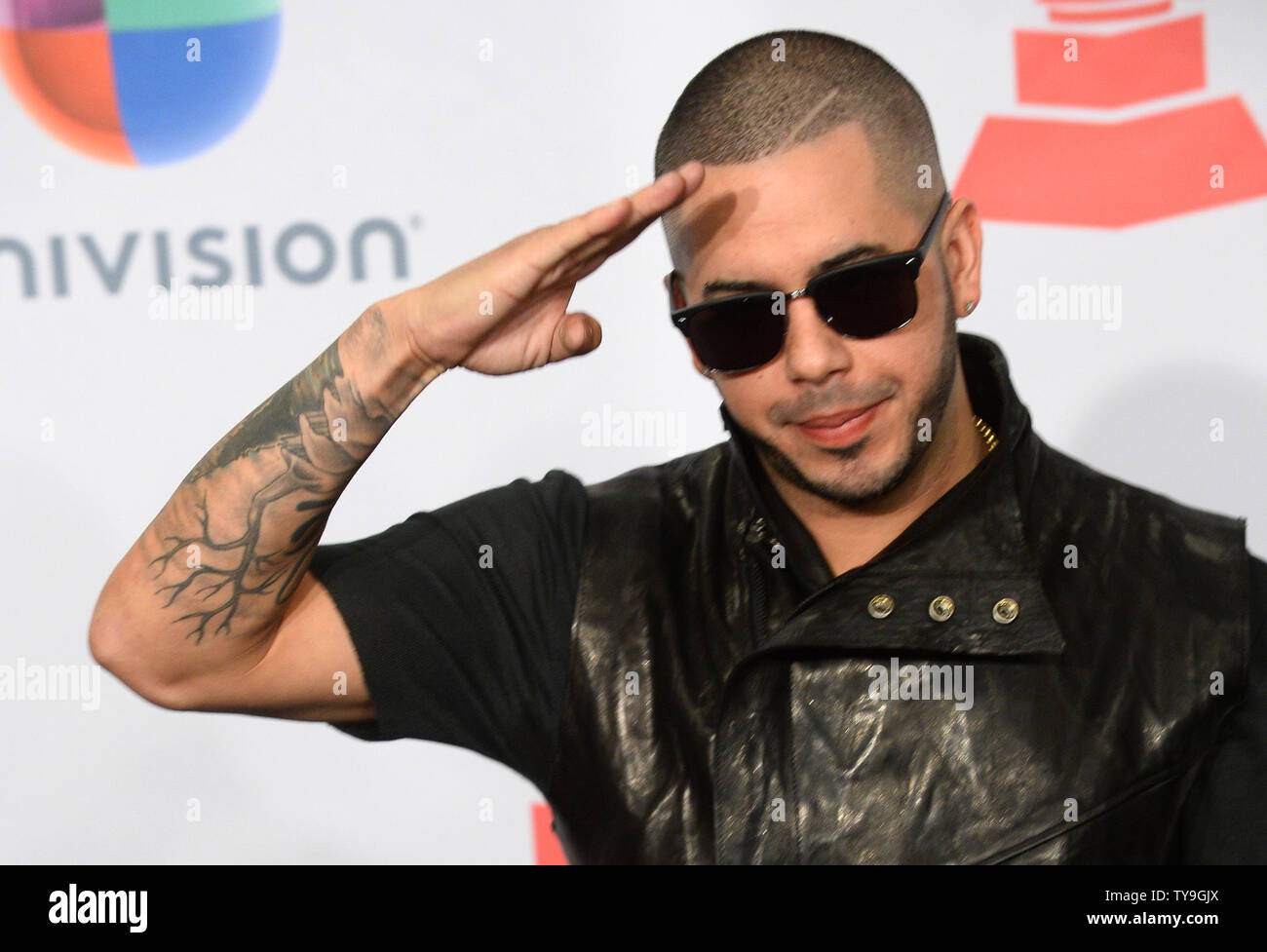 El General Gadiel poses backstage at the 15th annual Latin Grammy ...