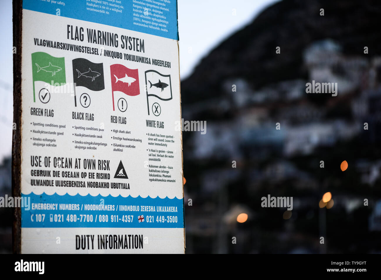 Shark warning flag hi-res stock photography and images - Alamy