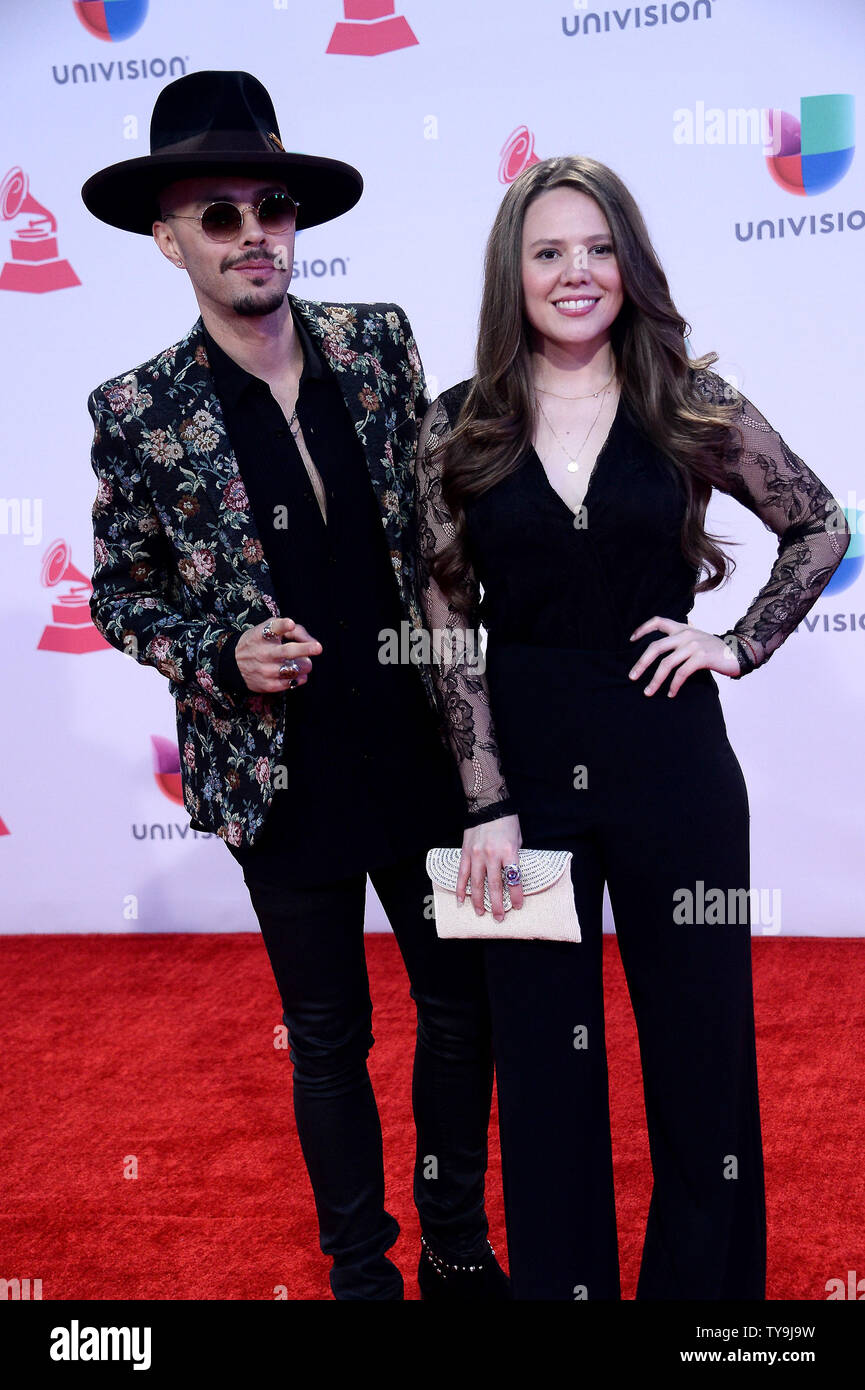 Jesse Huerta, left, and Joy Huerta, of Jesse & Joy arrive for the 16th ...