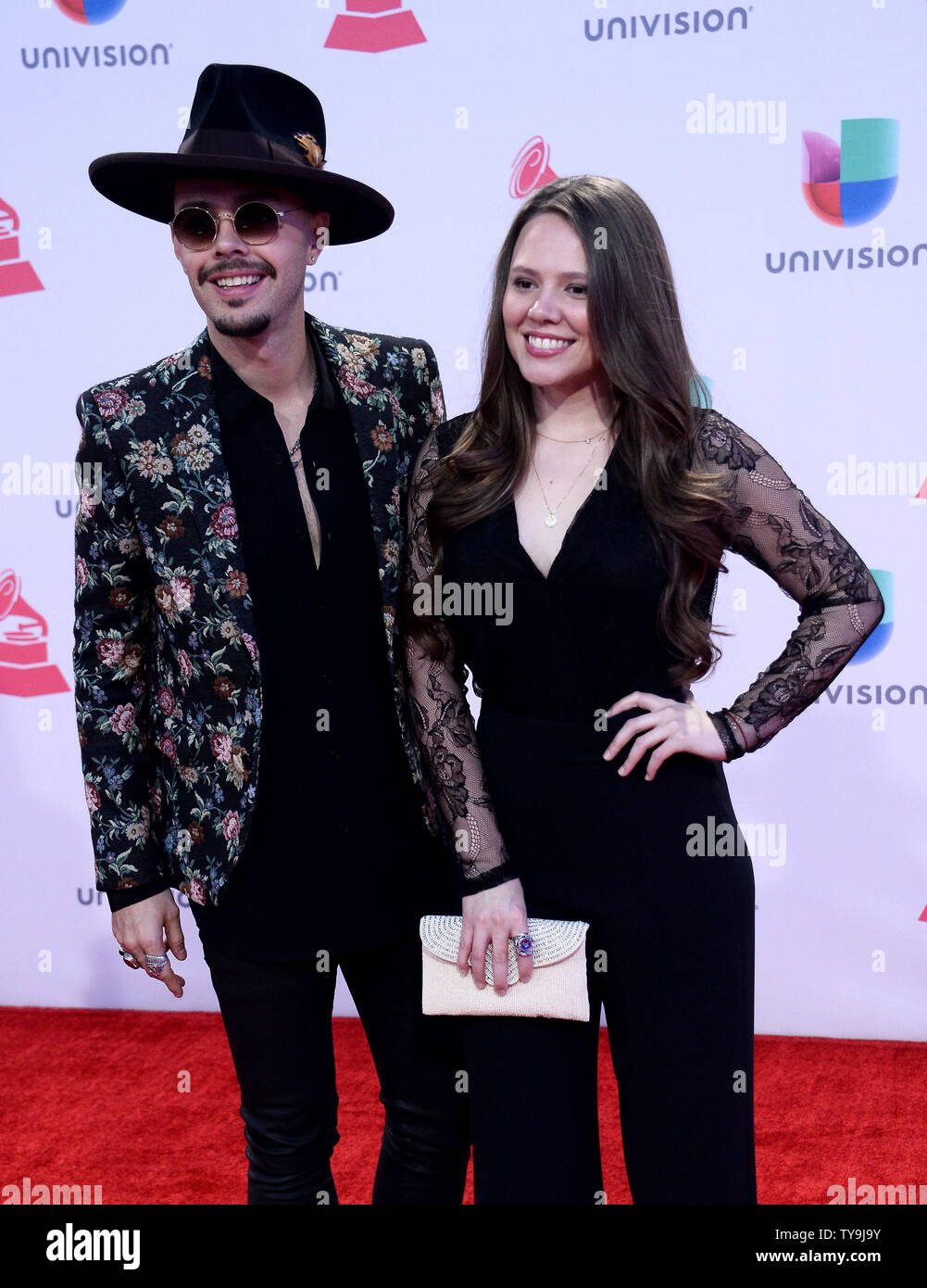 Jesse Huerta, left, and Joy Huerta, of Jesse & Joy arrive for the 16th ...