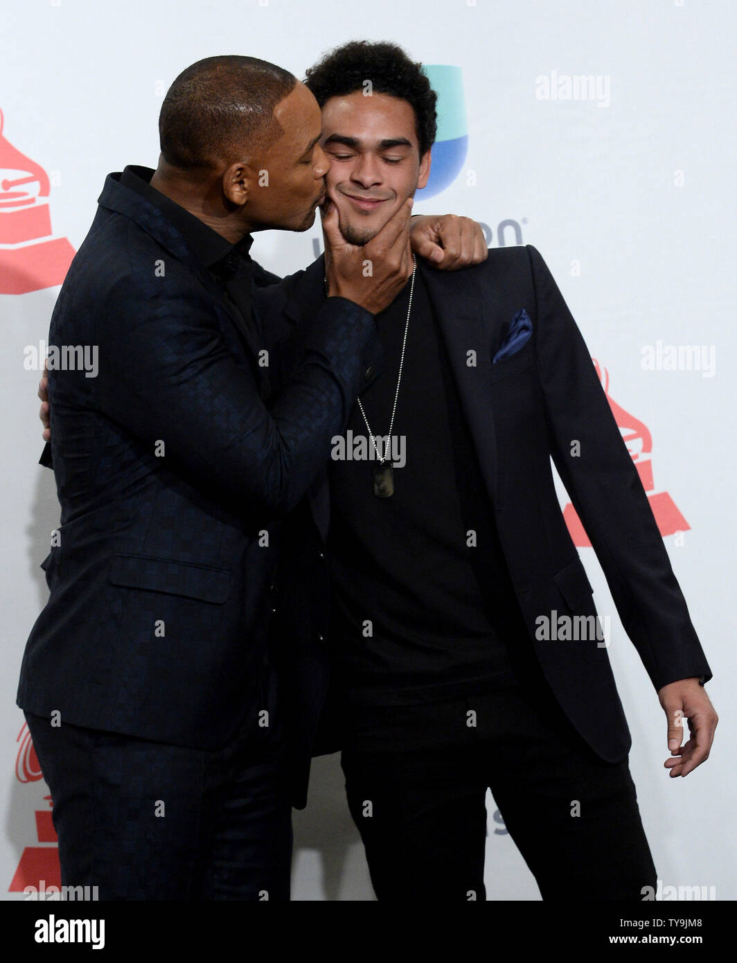 Will Smith, left, and Trey Smith pose backstage during the 16th Annual ...