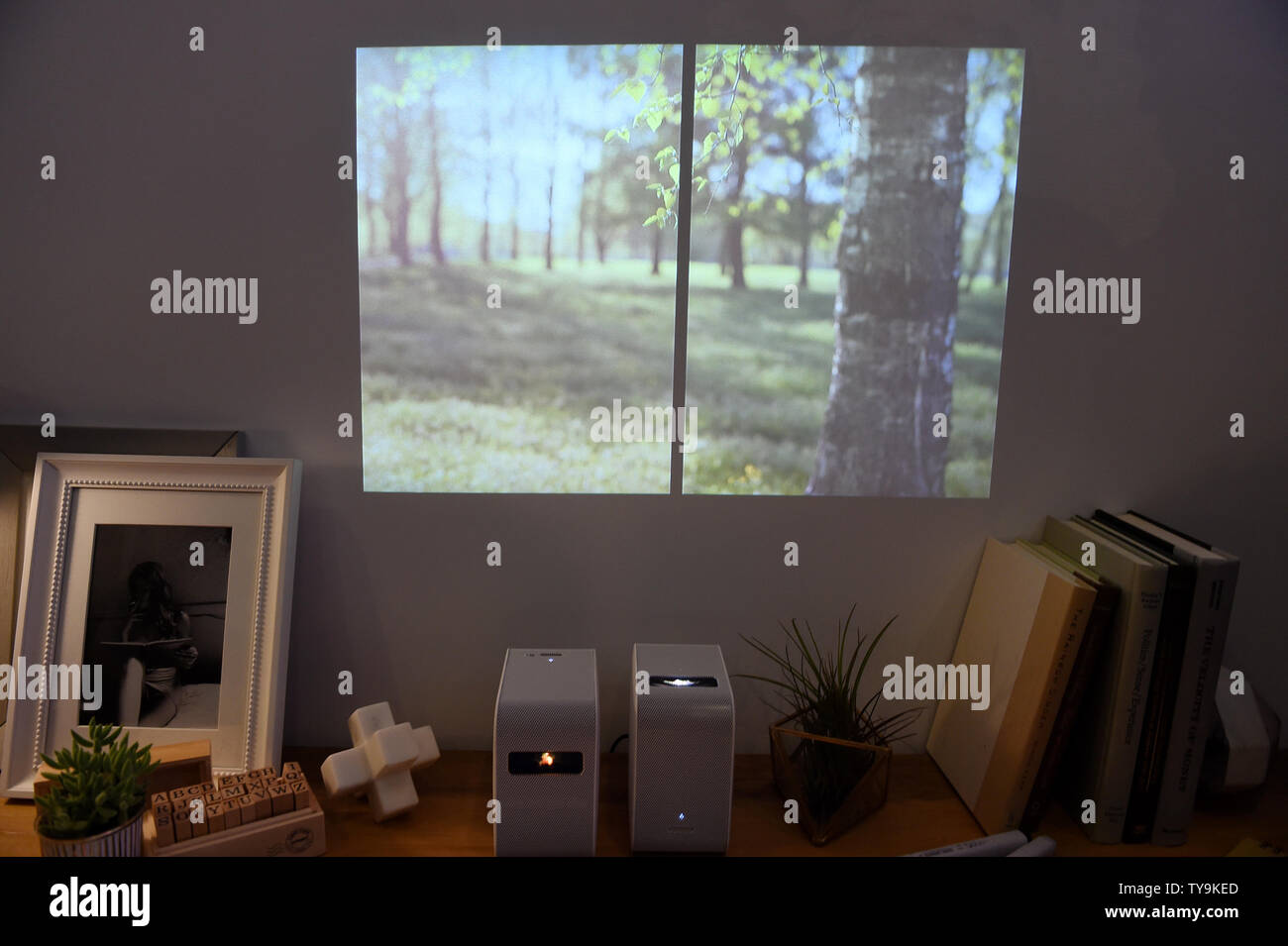 Sony's Portable Ultra Short Throw projector is displayed at the 2016 ...