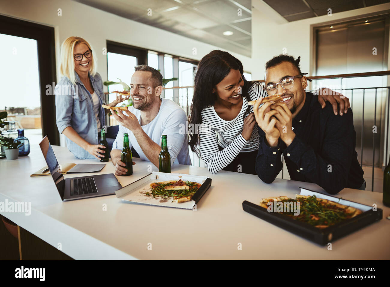 Group work colleagues sitting table hi-res stock photography and images ...