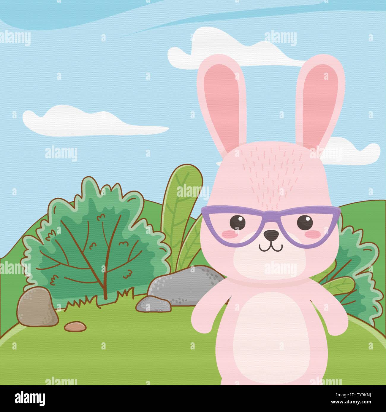 Rabbit cartoon design, Animal cute zoo life nature and fauna theme ...