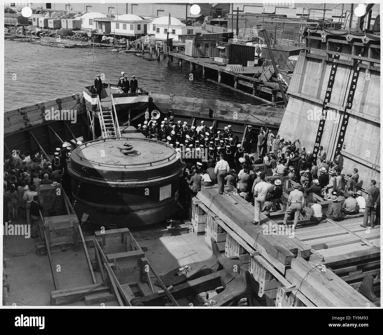 Naval Air Station, San Pedro: Shipboard ceremony Stock Photo - Alamy