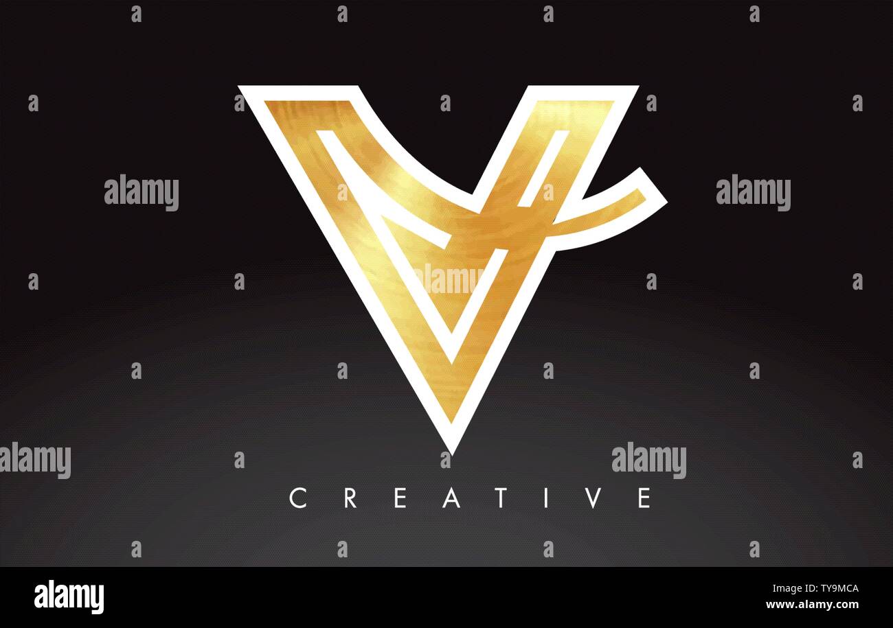 Gold V Letter Design Logo. Letter V Icon Logo with Modern Swoosh vector ...