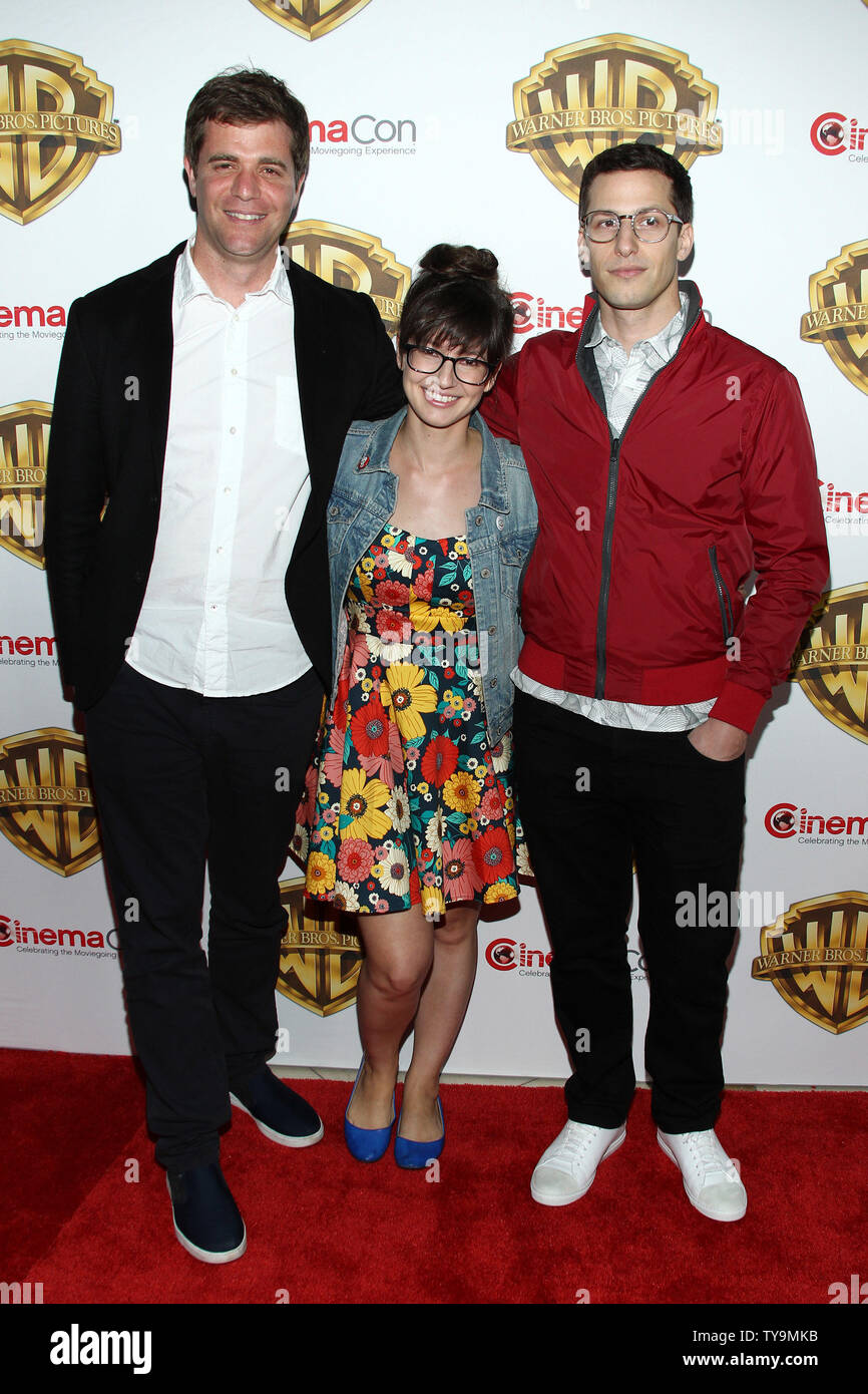 Nicholas Stoller, Katie Crown and Andy Sandberg arrive for the Warner ...