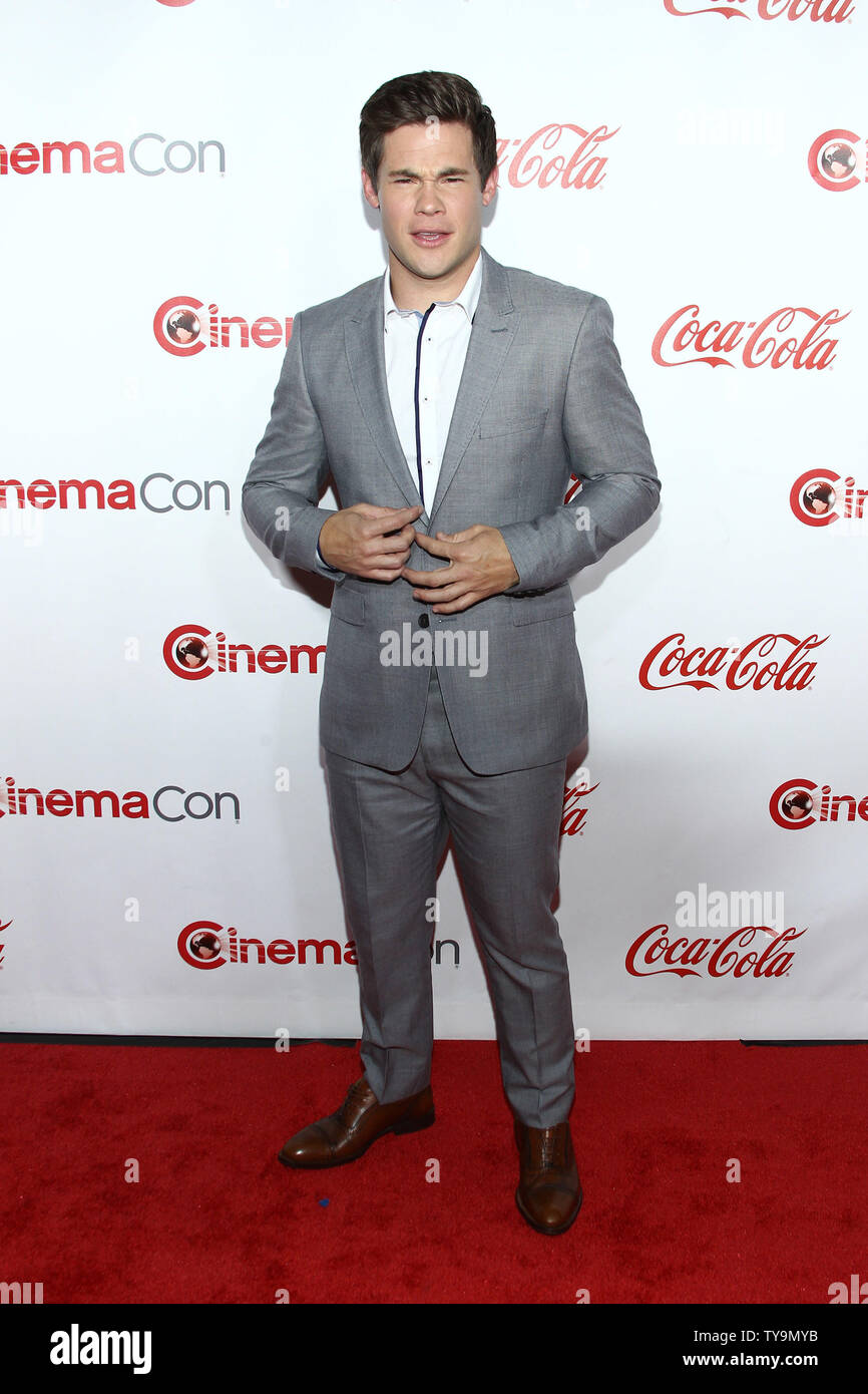 Actor Adam DeVine arrives for the CinemaCon 2016 Big Screen Achievement ...