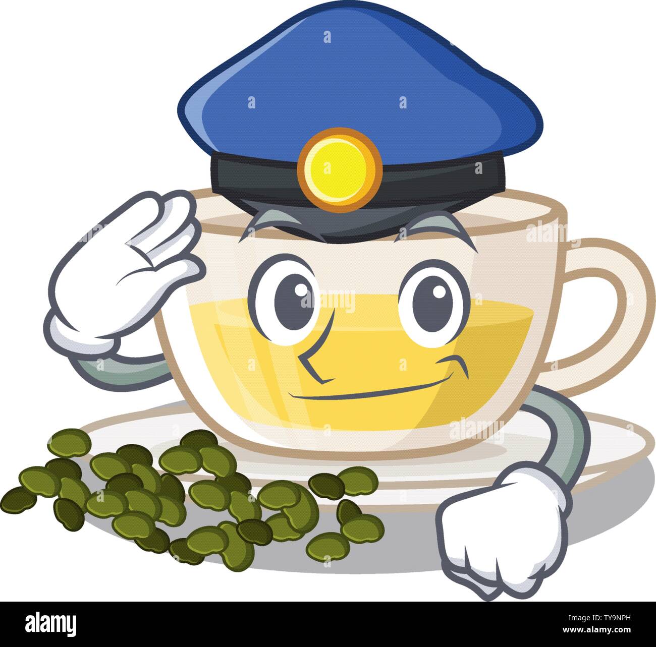 Police oolong tea poured in character cup Stock Vector Image & Art - Alamy