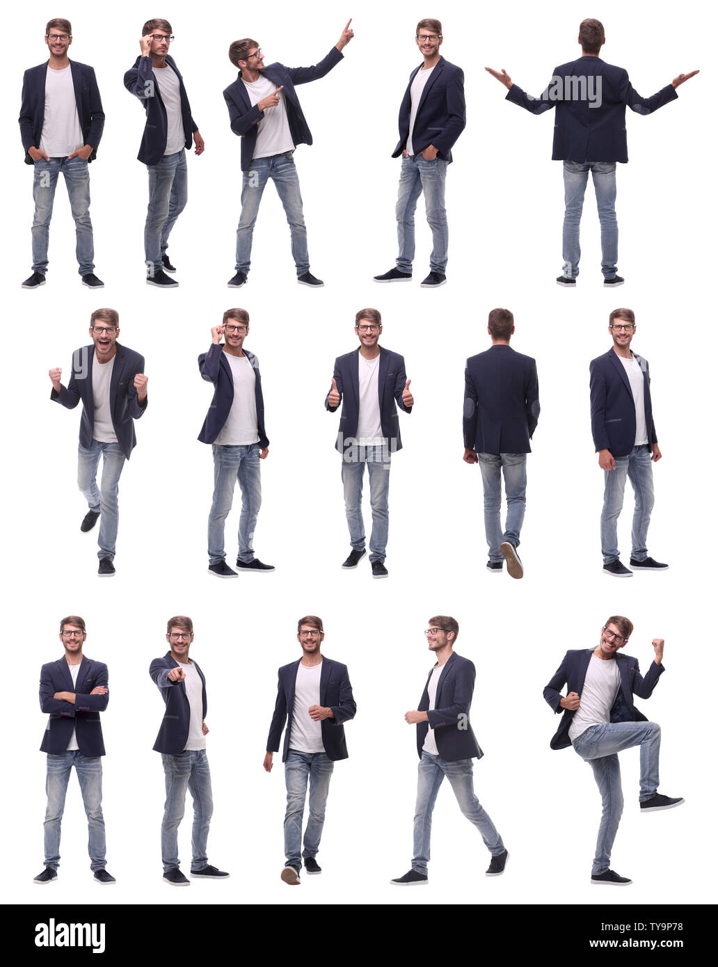 Collage smiling young person Cut Out Stock Images & Pictures - Alamy