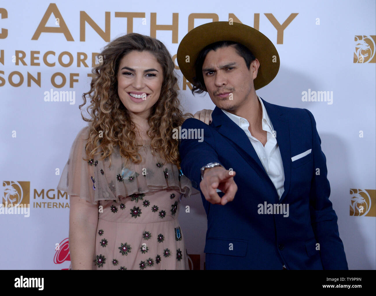 (L-R) Singers Jessi Leon and Periko attend the Latin Grammy Person of ...