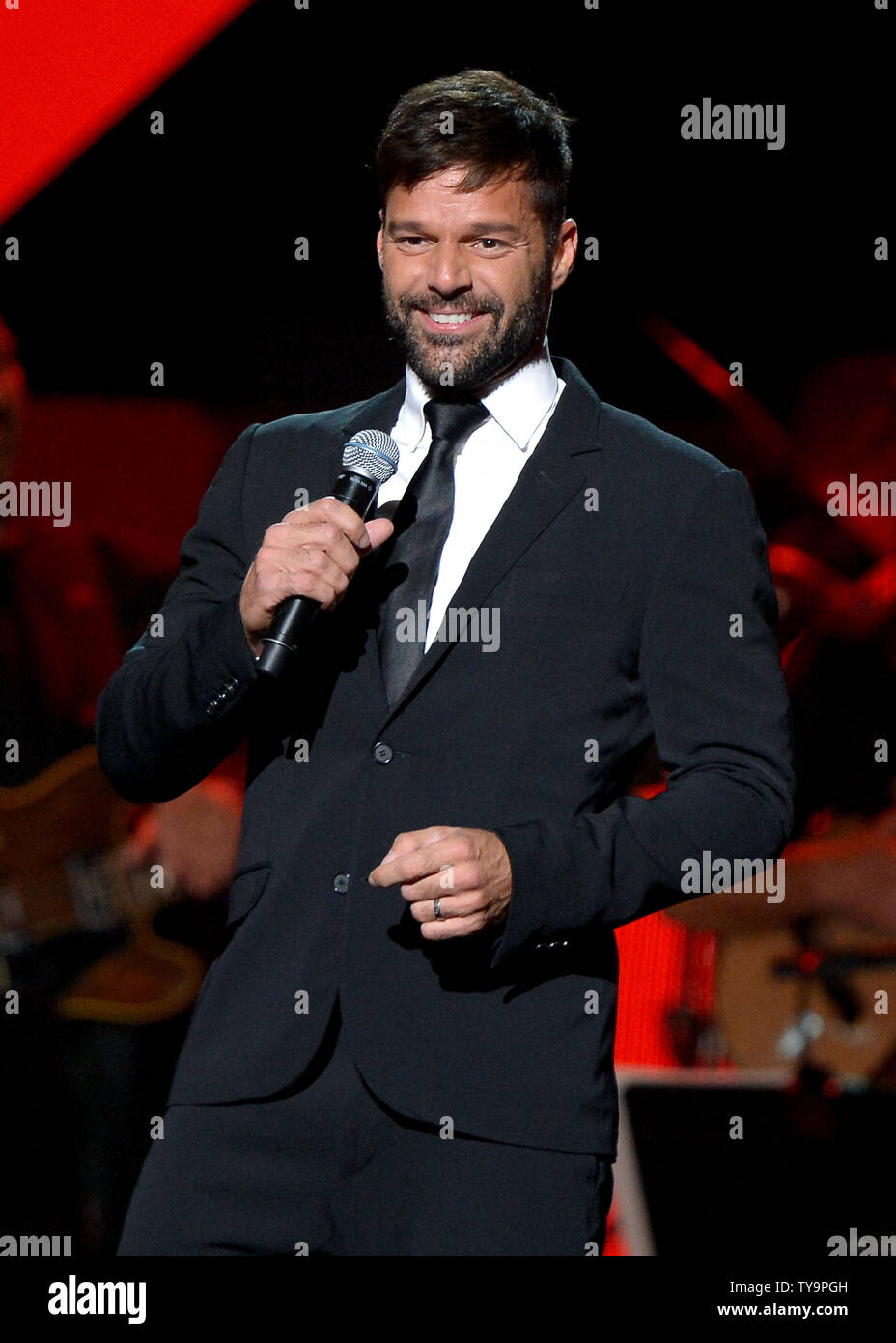 Recording artist Ricky Martin speaks onstage during the Latin Grammy ...