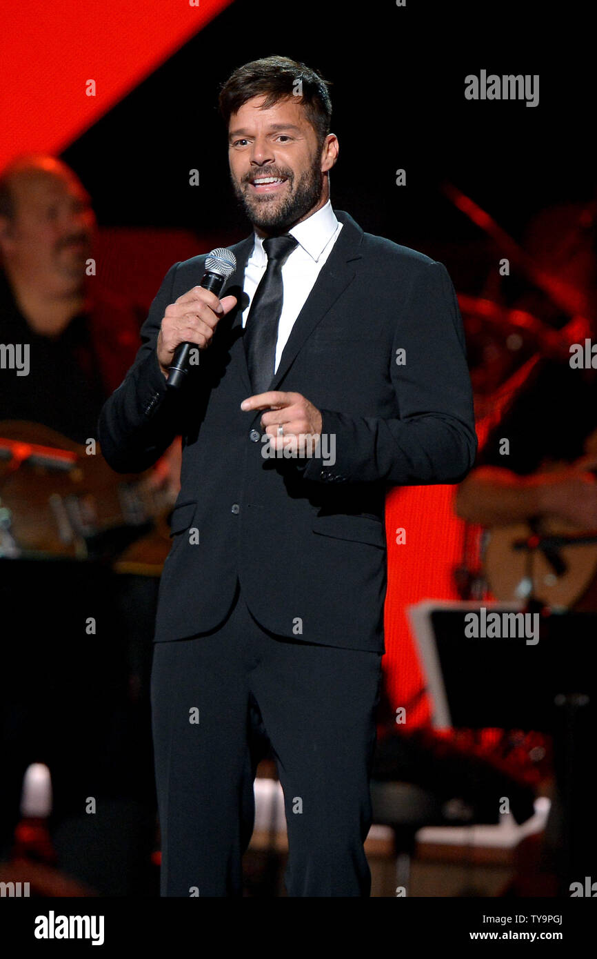 Recording artist Ricky Martin speaks onstage during the Latin Grammy ...