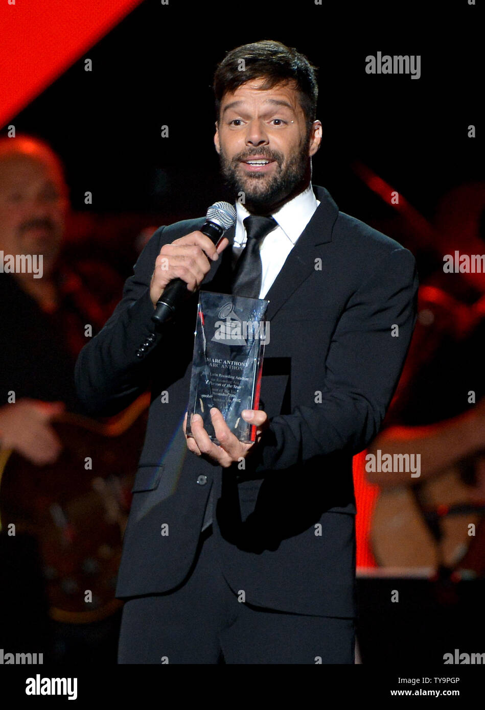 Recording artist Ricky Martin speaks onstage during the Latin Grammy ...