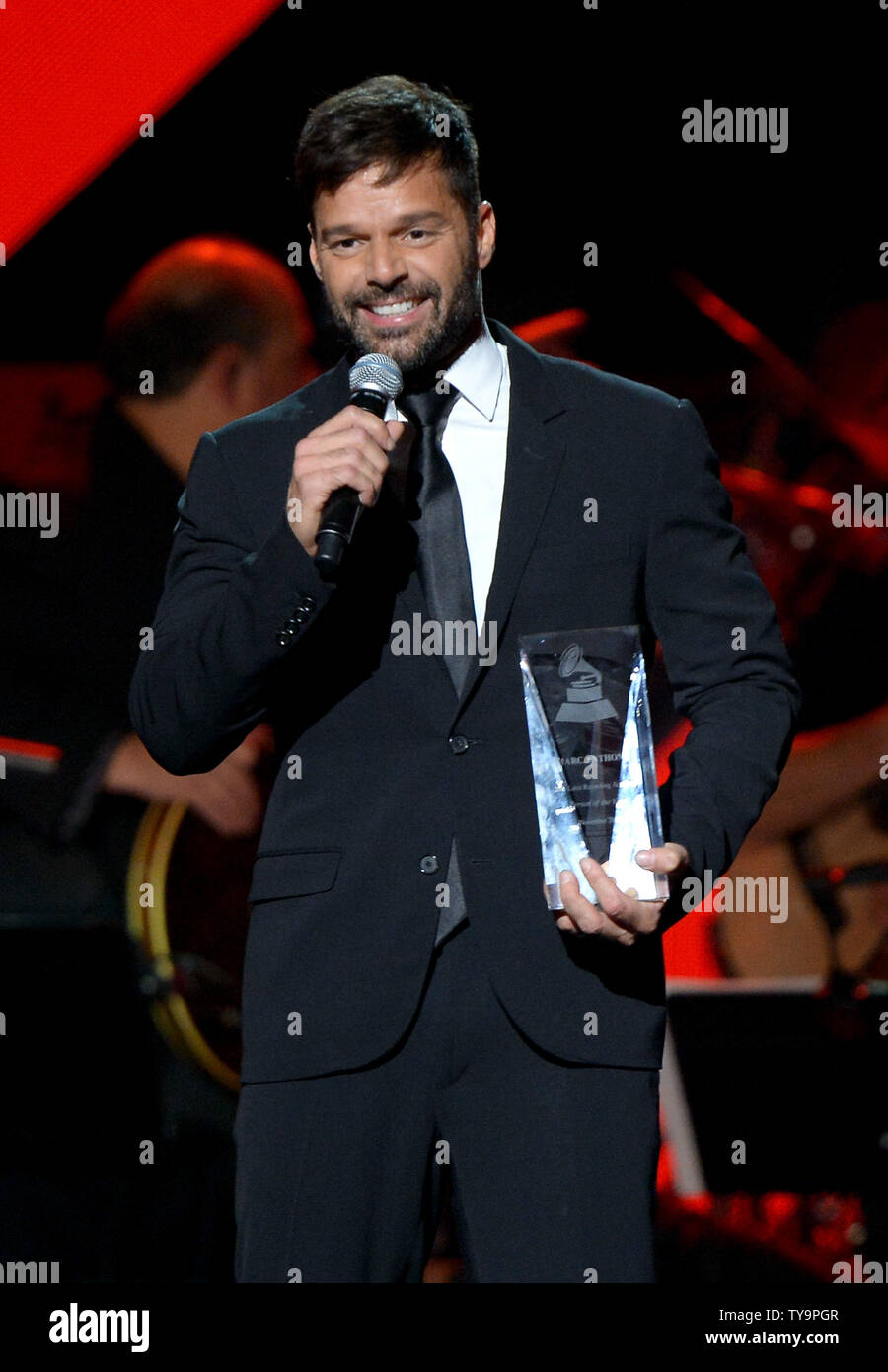 Recording artist Ricky Martin speaks onstage during the Latin Grammy ...