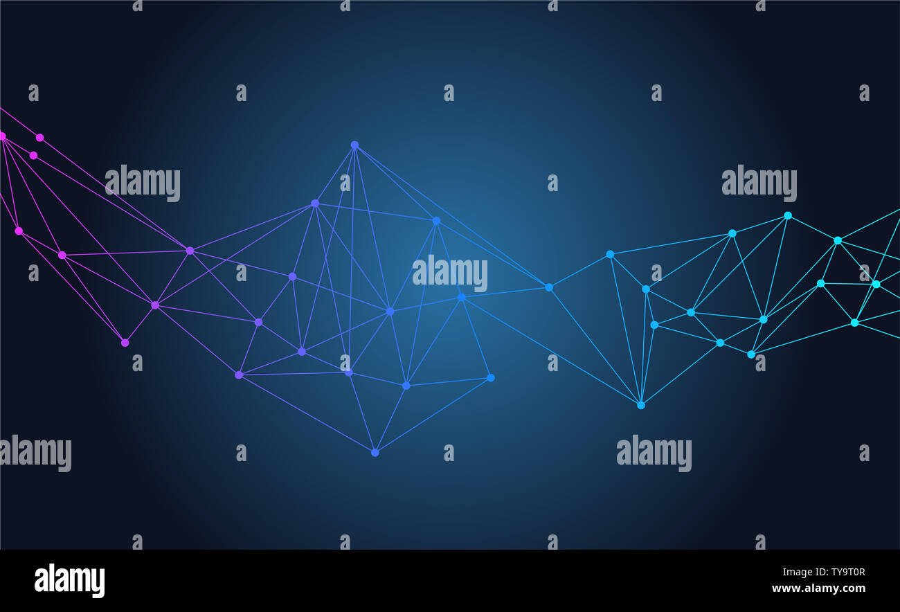 Interconnected dot wire material with a sense of technology. Big data ...