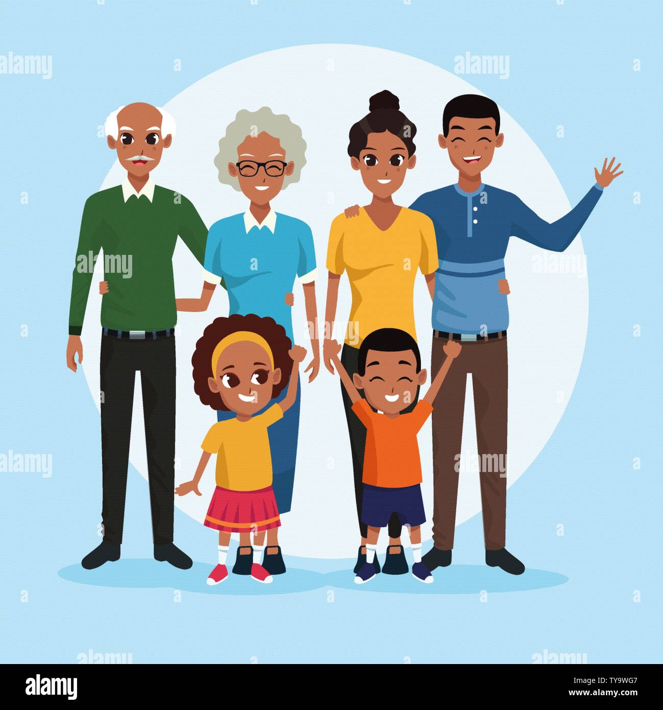 Grandparents parents kids cartoons icon Stock Vector Images - Alamy