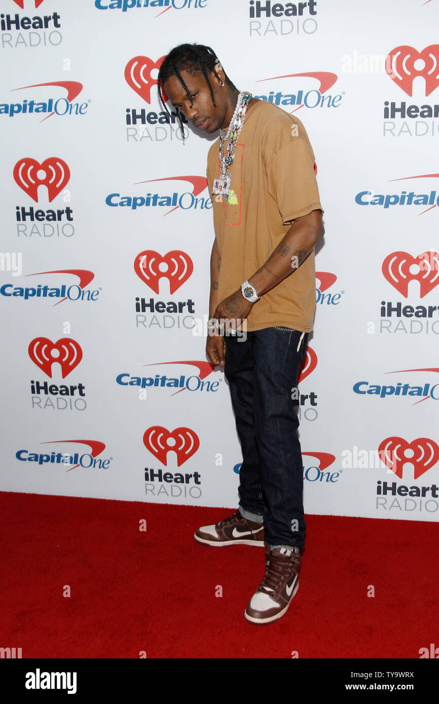 Rapper Travis Scott attends the iHeartRadio Music Festival at T-Mobile ...