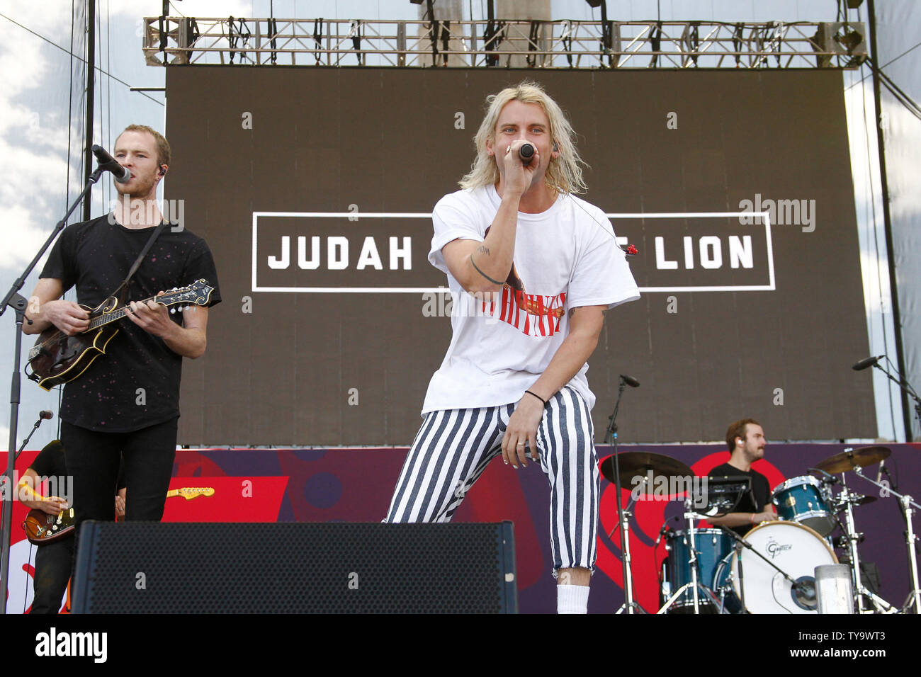 Lead singer Judah Akers of the alternative rock band 'Judah and the ...