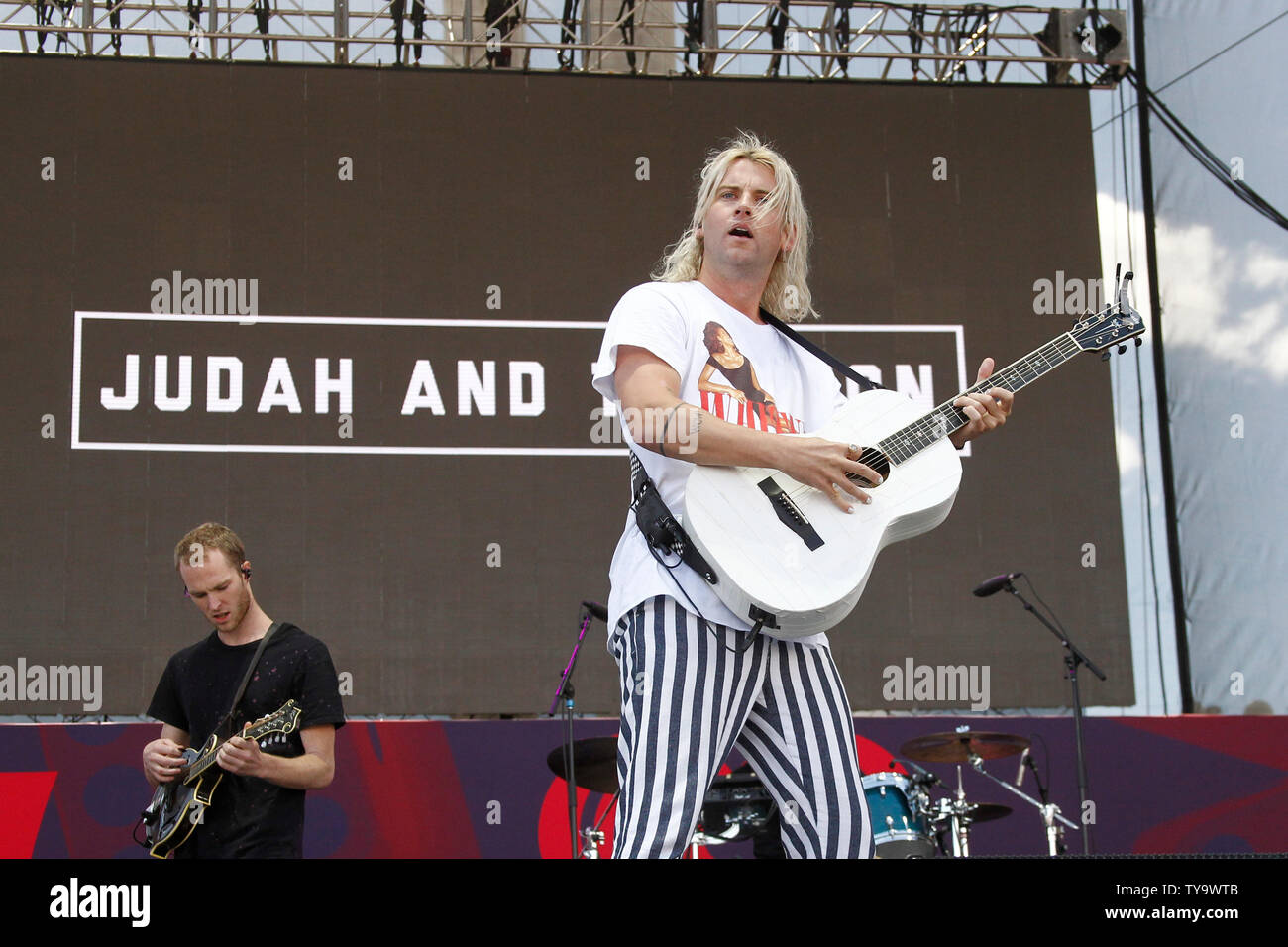 Lead singer Judah Akers of the alternative rock band 'Judah and the ...