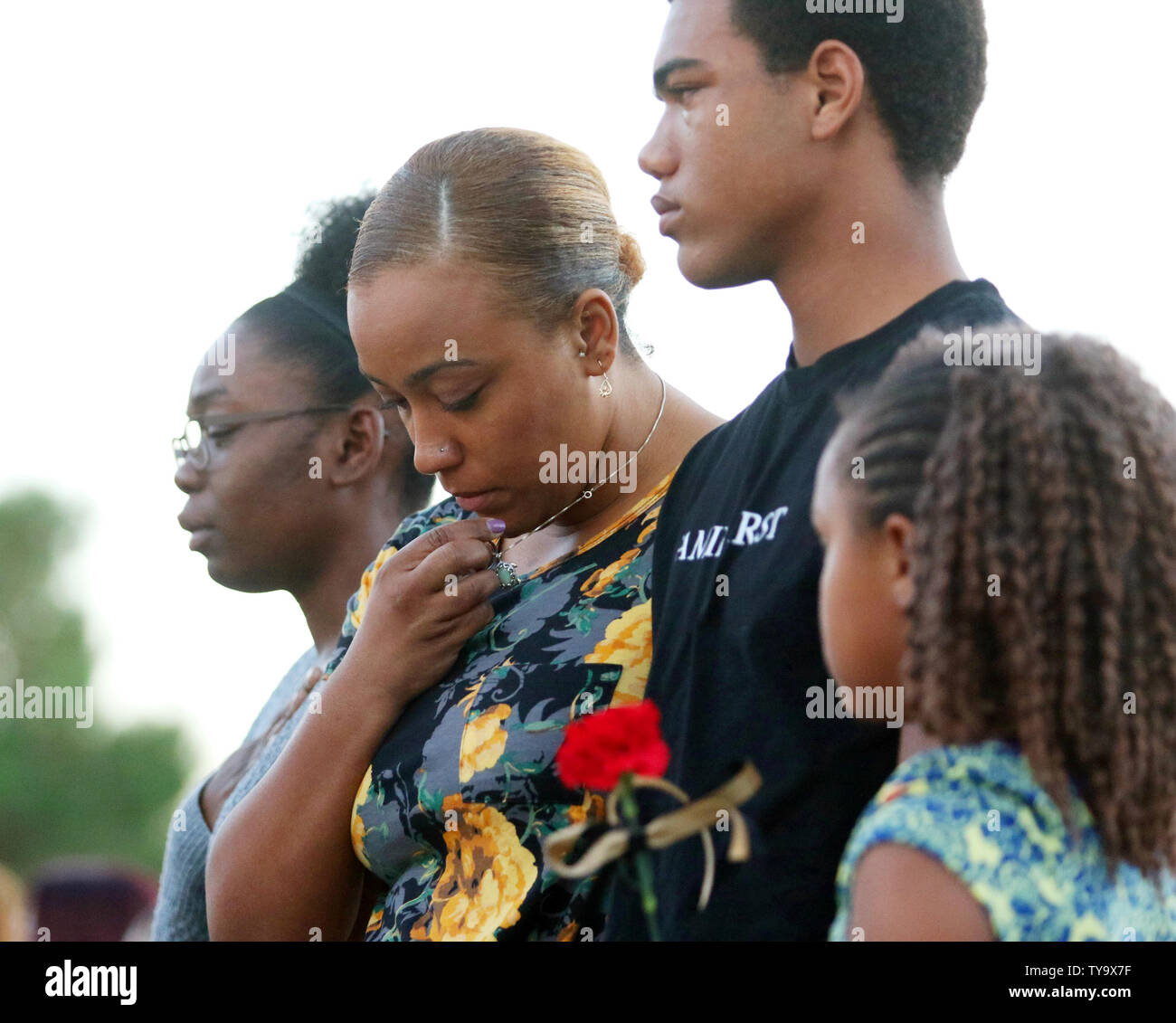 Veronica Hartfield, center, wife of slain LVMPD Officer Charleston ...