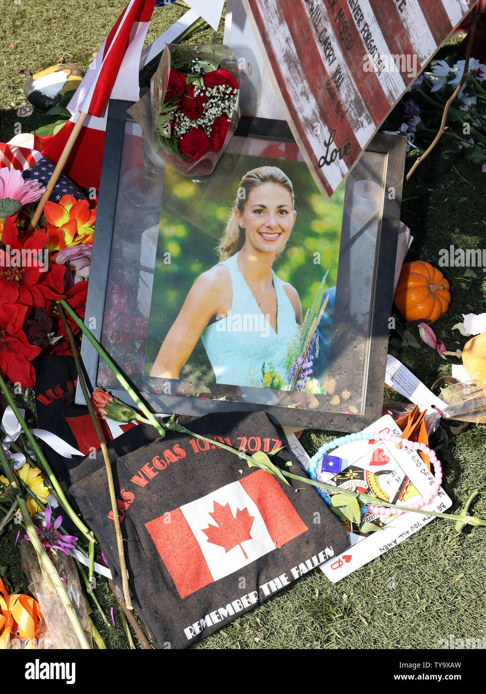 A photograph of Canadian Tara Roe Smith is shown at a memorial for the ...