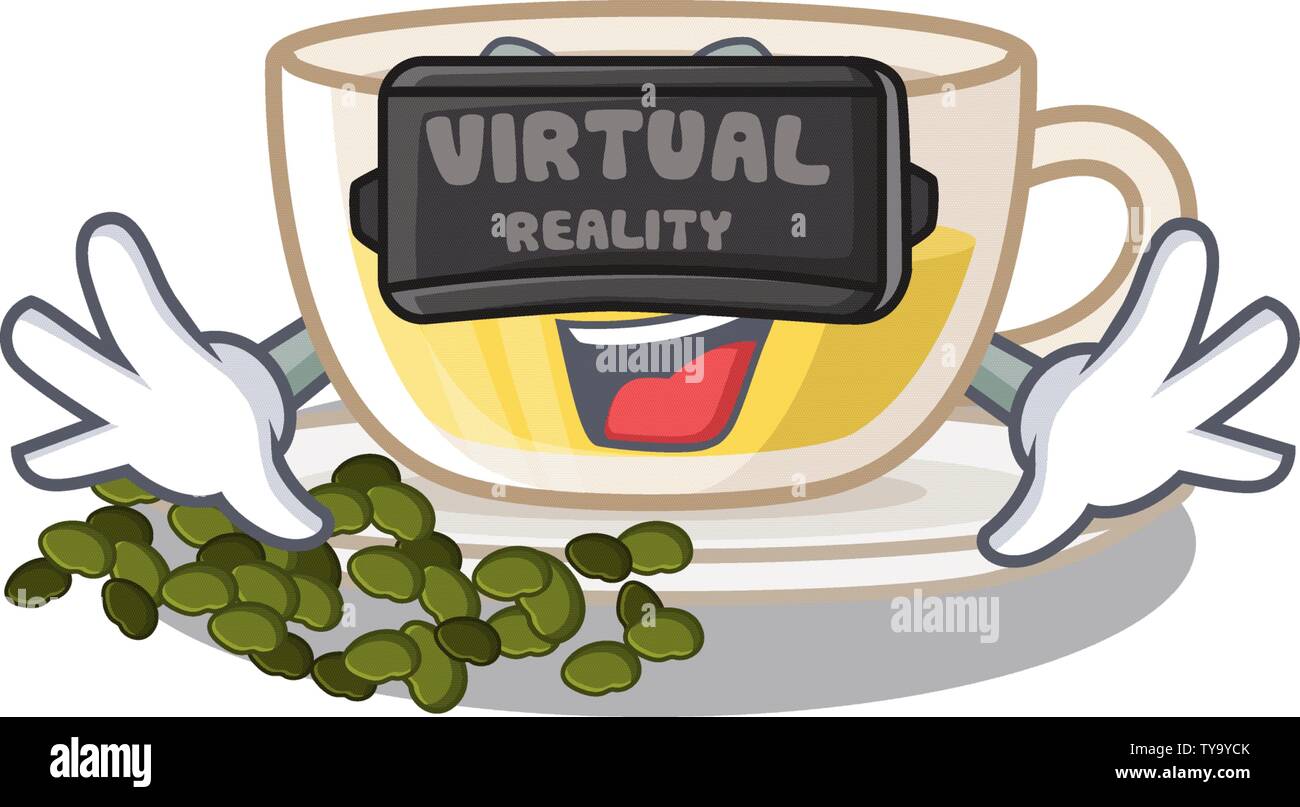 Virtual reality cup oolong tea in cartoon shape Stock Vector Image ...