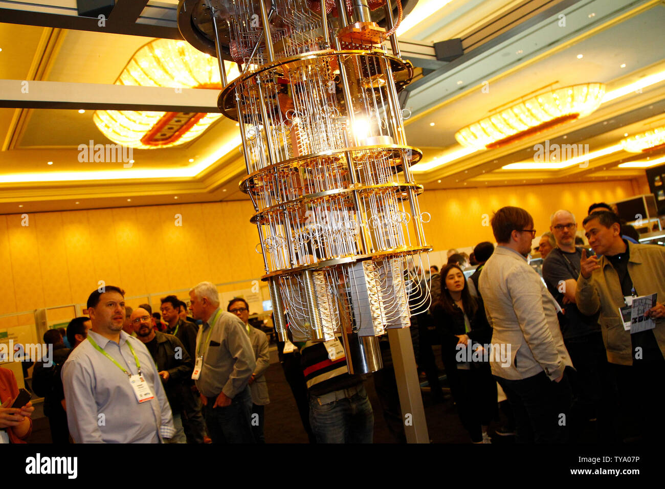 Attendees view a prototype of IBM's 50-qubit quantum computer during ... Attendees view a prototype of IBM's 50-qubit quantum computer during ...