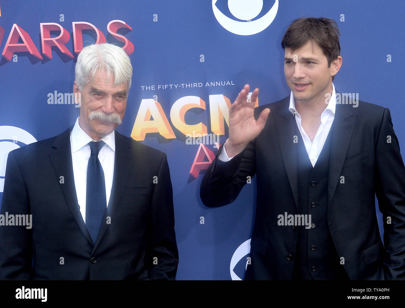 (L-R) Actors Sam Elliott and Ashton Kutcher attend the 53rd annual ...