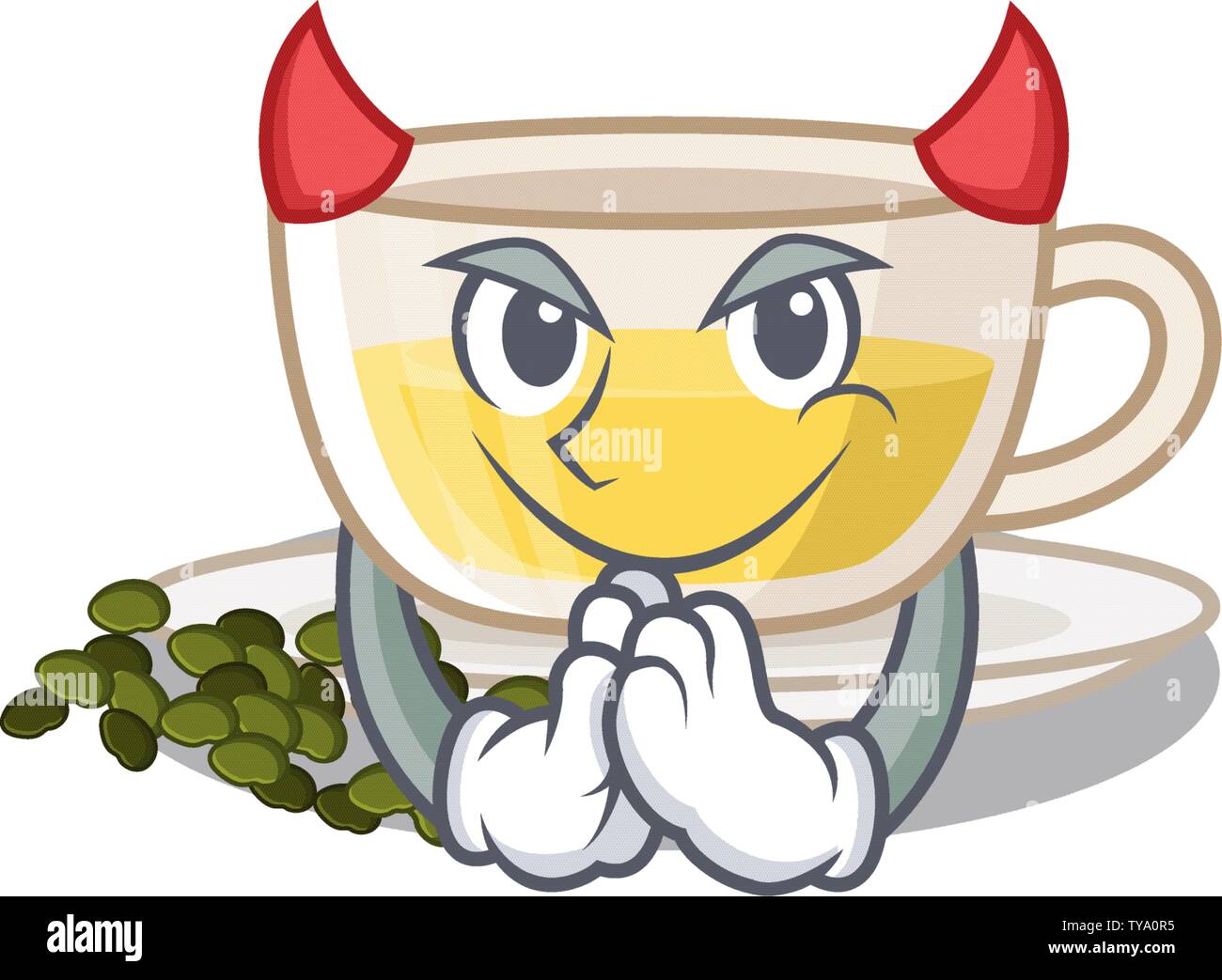 Devil cup oolong tea in cartoon shape Stock Vector Image & Art - Alamy