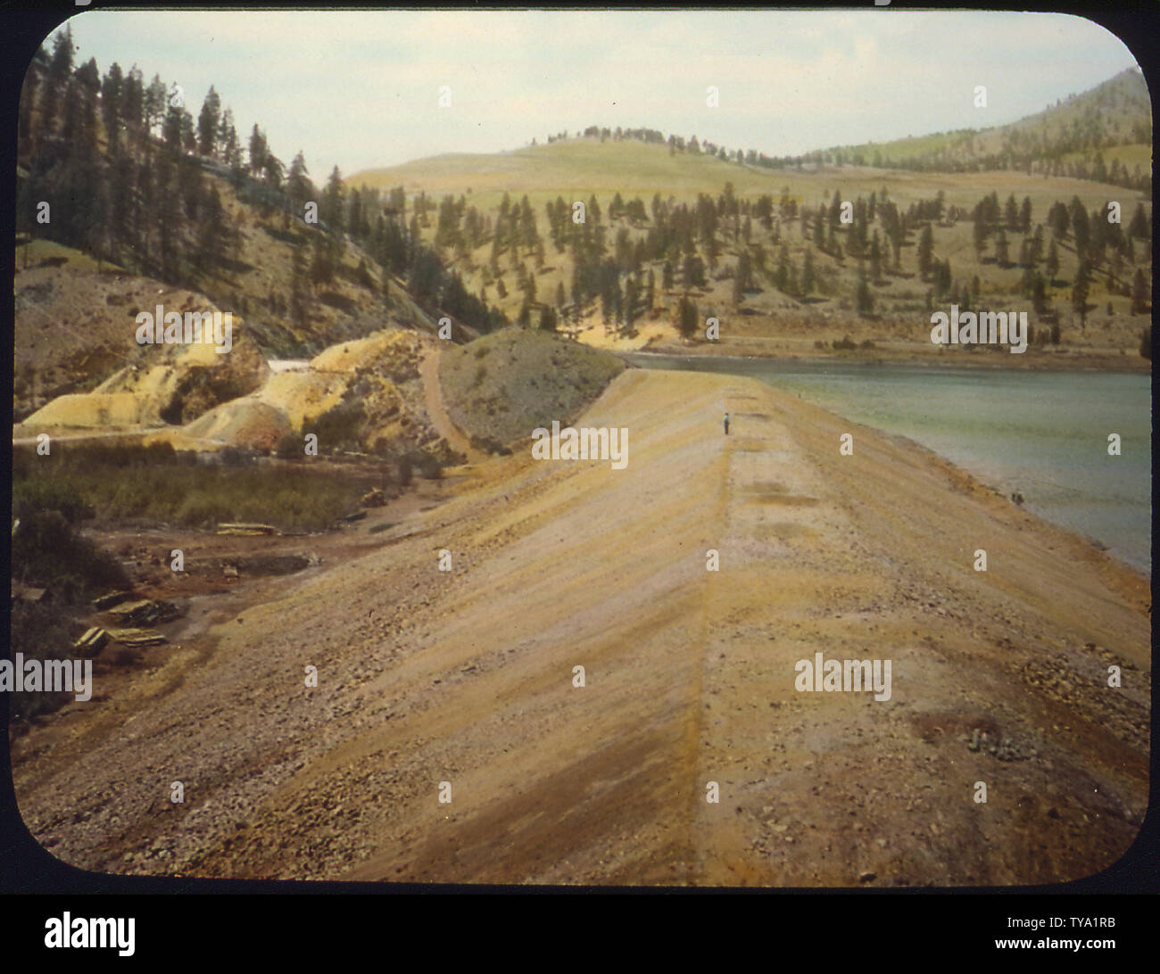 Okanogan Project - Conconully Dam - Showing dam, spillway and reservoir ...