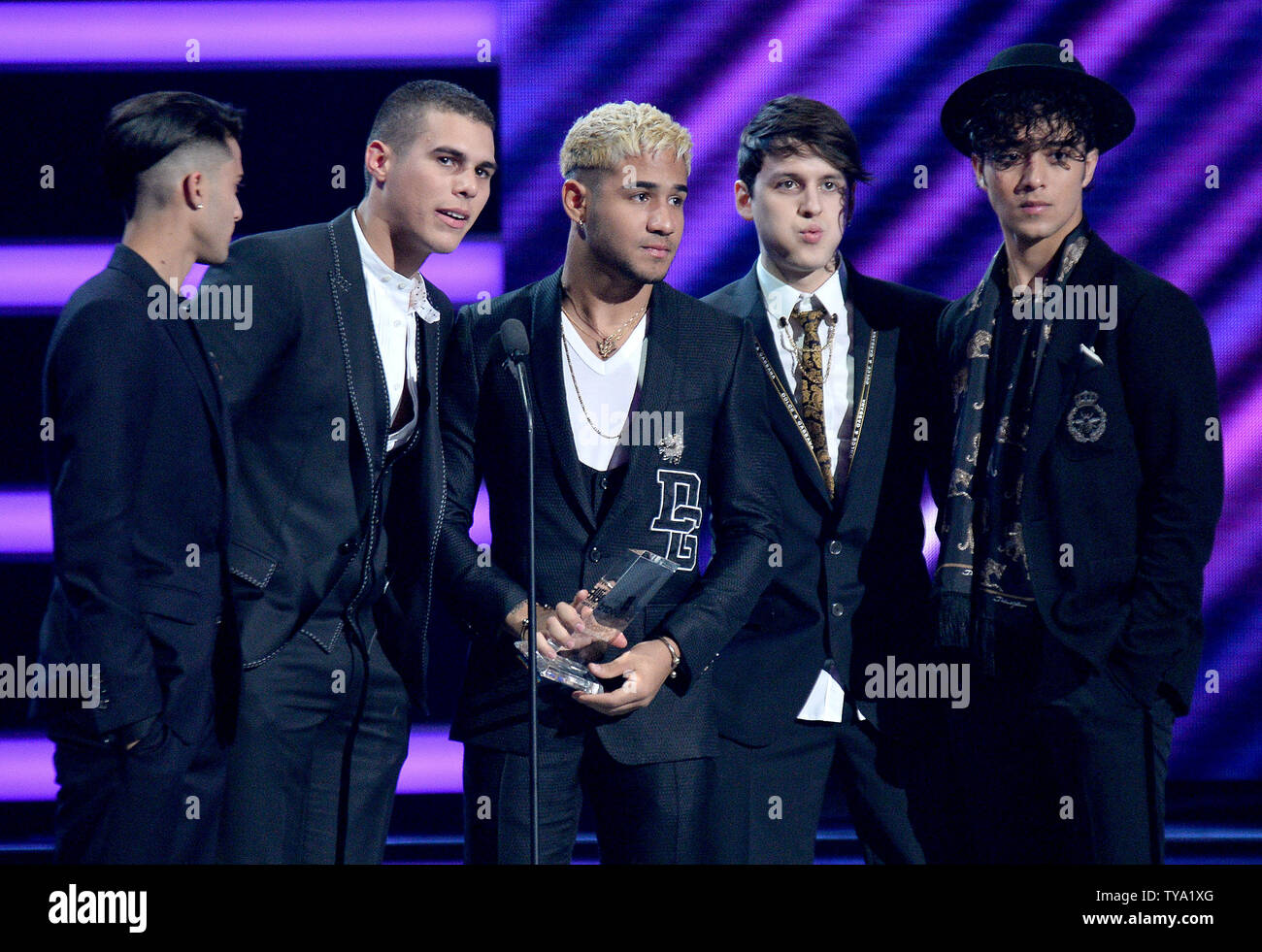 CNCO accept the award for Latin Pop Artist of the Year, Duo or Group ...