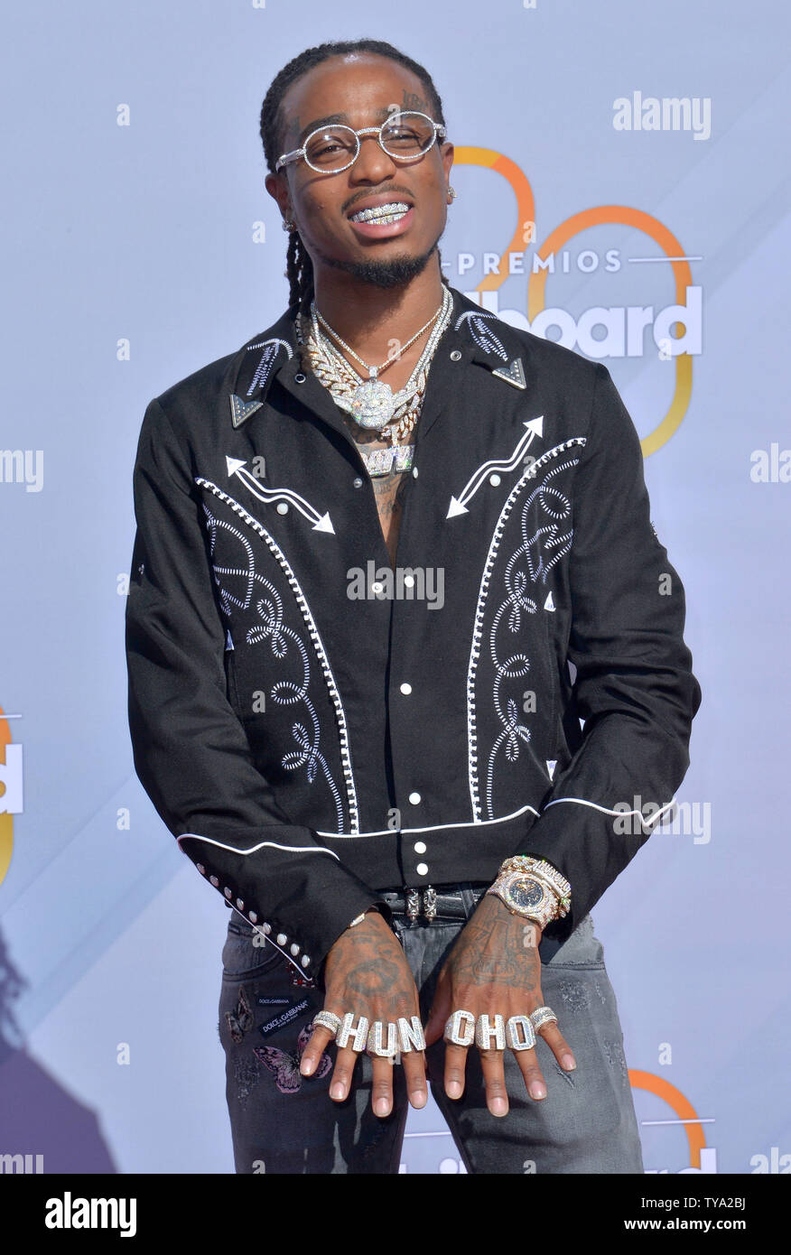 Rapper Quavo attends the 2018 Billboard Latin Music Awards at the ...