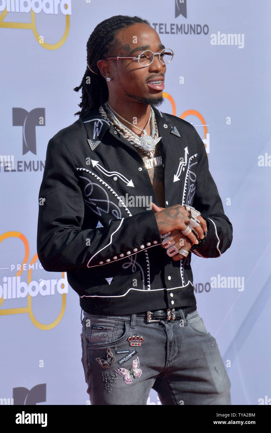 Rapper Quavo attends the 2018 Billboard Latin Music Awards at the ...