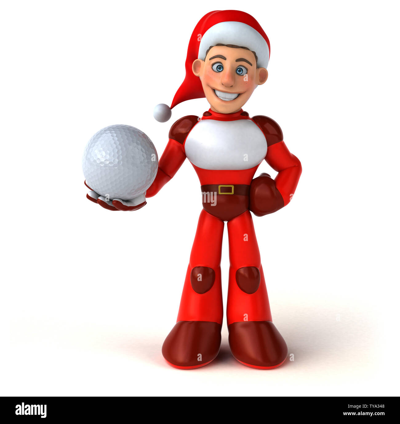 Fun Super Santa Claus - 3D Illustration Stock Photo - Alamy