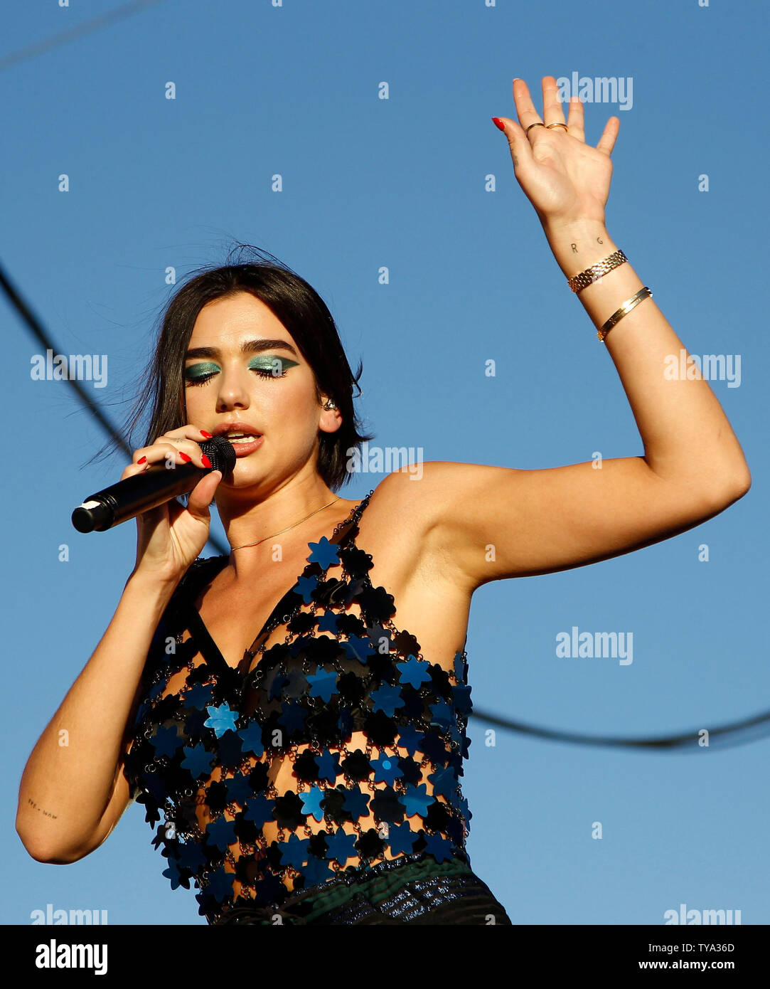 Dua Lipa performs during the iHeartRadio Music Festival Daytime Village ...