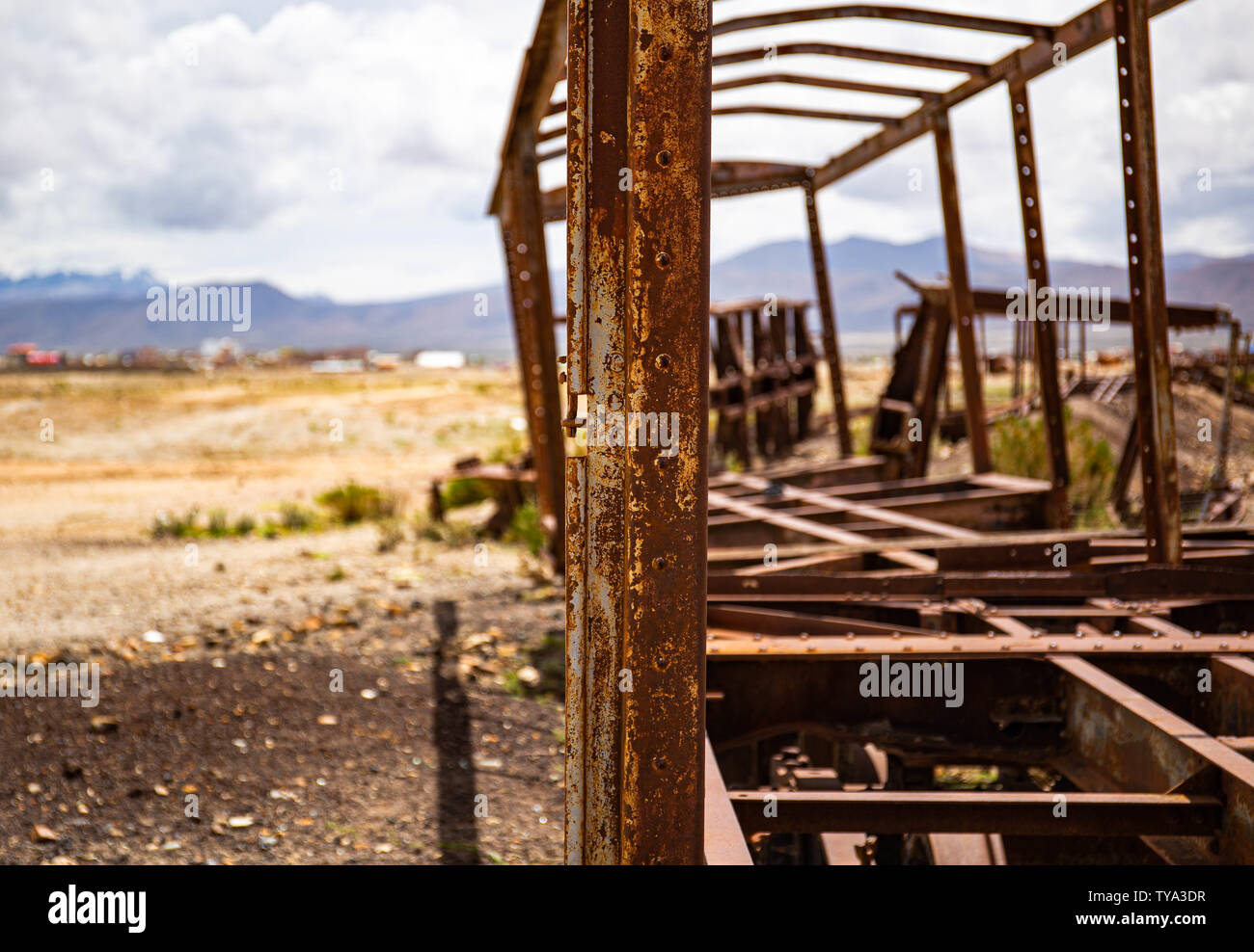 Rusty Trainparts Train Graveyard Stock Photo - Alamy