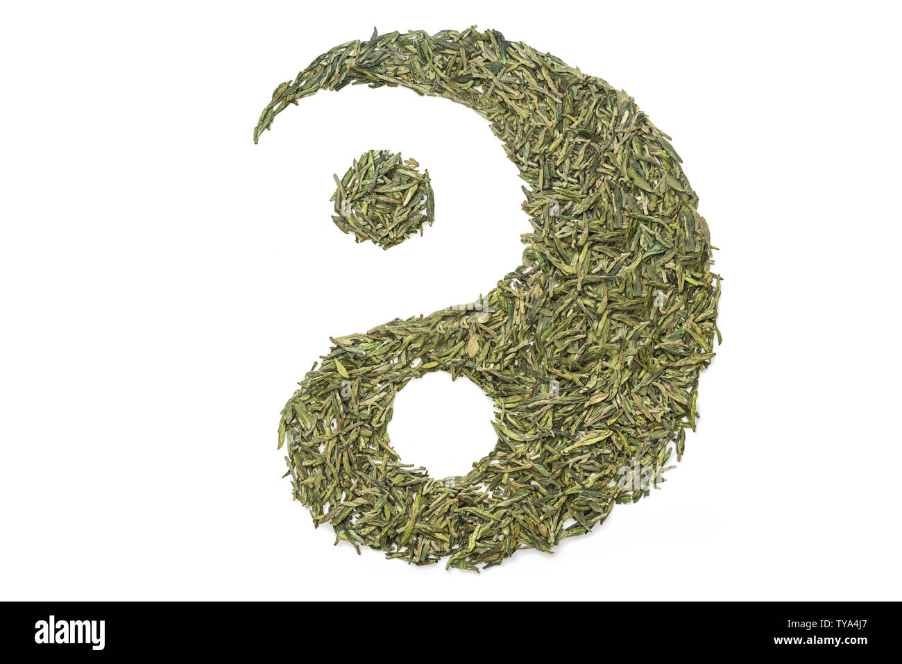 Longjing tea and teacup in Tai Chi graphics Stock Photo - Alamy