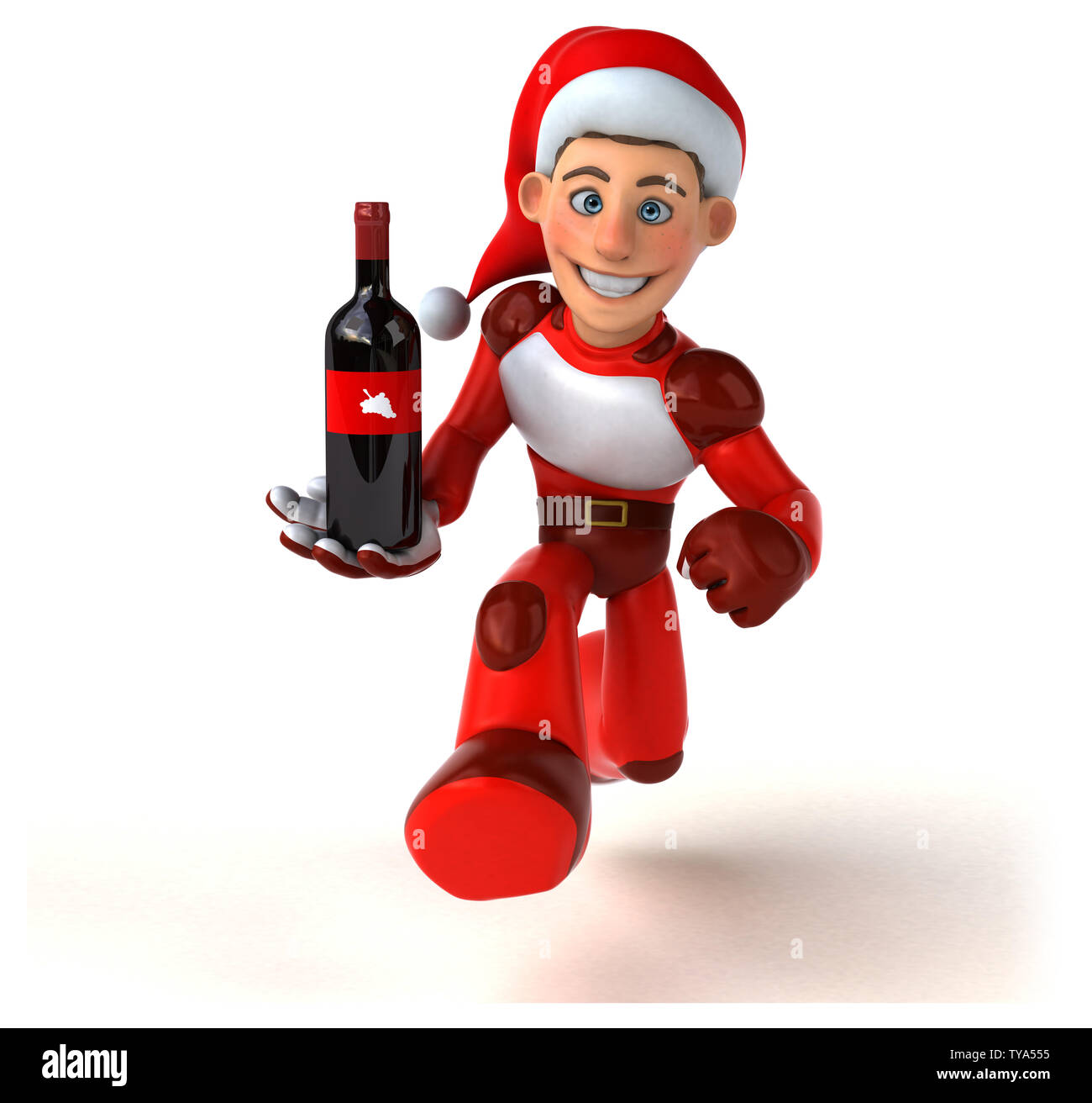 Fun Super Santa Claus - 3D Illustration Stock Photo - Alamy