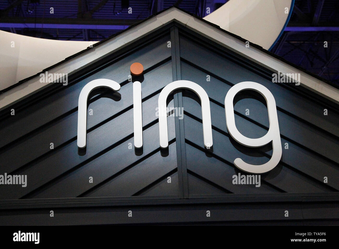 A view of signage for Ring, the video doorbell and security cams home ...