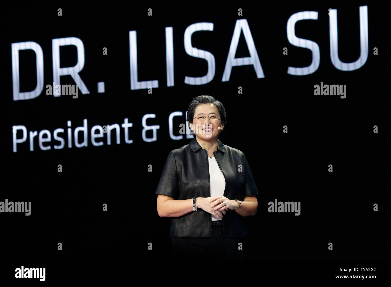 Dr Lisa Su, President and CEO of AMD takes the stage during the AMD Keynote Presentation at the ...