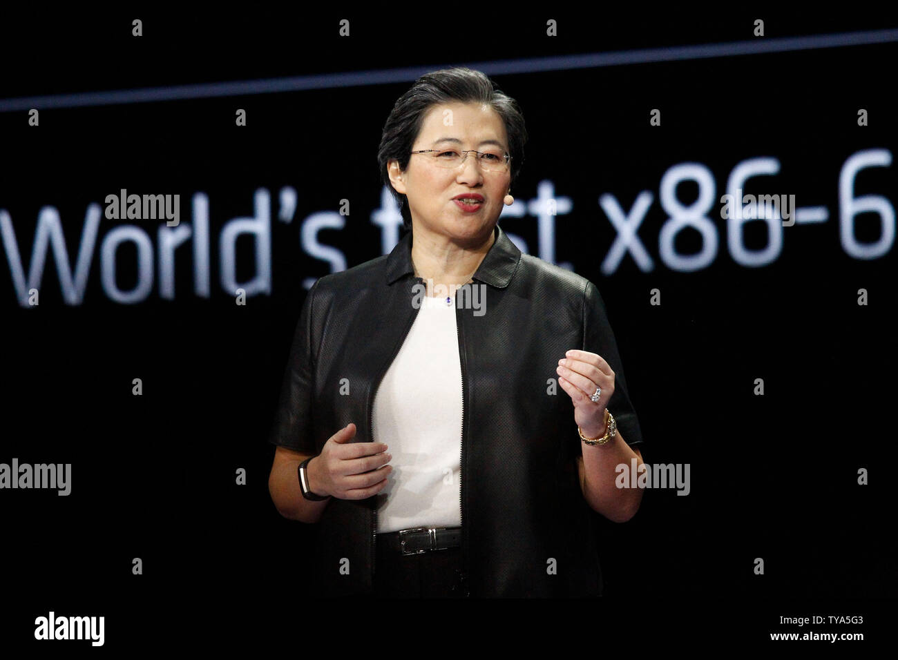 Dr Lisa Su, President and CEO of AMD addresses attendees during a ...