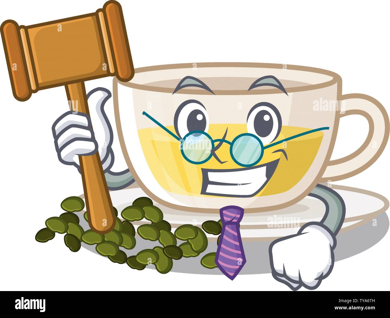 Judge oolong tea above wood tables cartoon Stock Vector Image & Art - Alamy