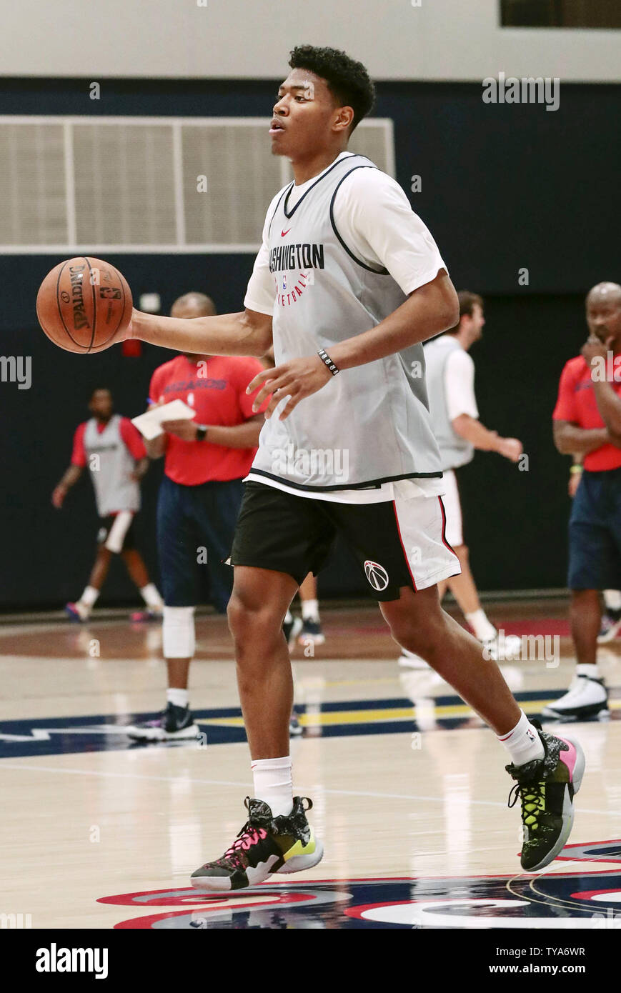 Washington Wizards No. 9 draft pick Rui Hachimura practices during the ...