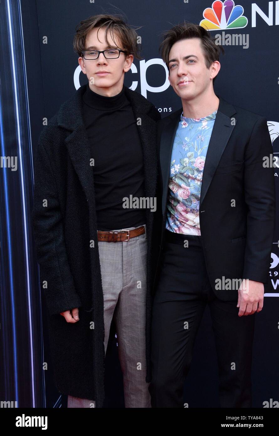 Austin P. McKenzie (L) and Kevin McHale arrive for the 2019 Billboard ...
